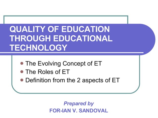Quality Education Through Educ Tech | PPT