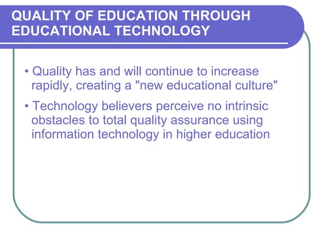 Quality Education Through Educ Tech | PPT