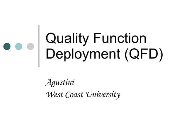 Quality Function Deployment (Qfd) | PPT