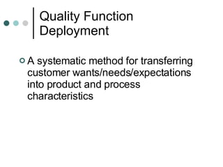 Quality Function Deployment (Qfd) | PPT