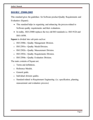 Quality iso-ieee-standards | DOCX | Computer Software and Applications ...