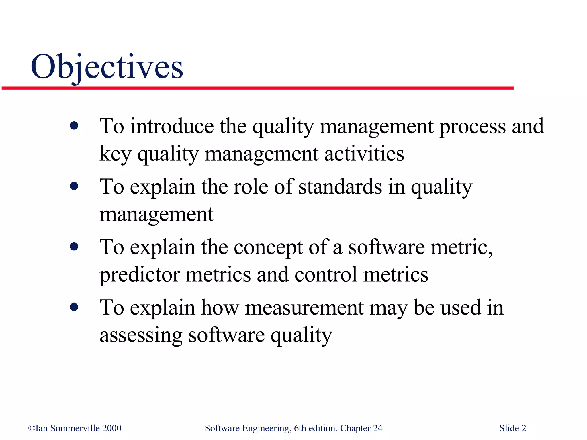 Quality Management in Software Engineering SE24 | PPT