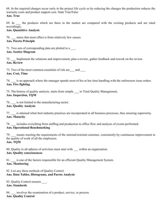 Quality management-mc qs | PDF