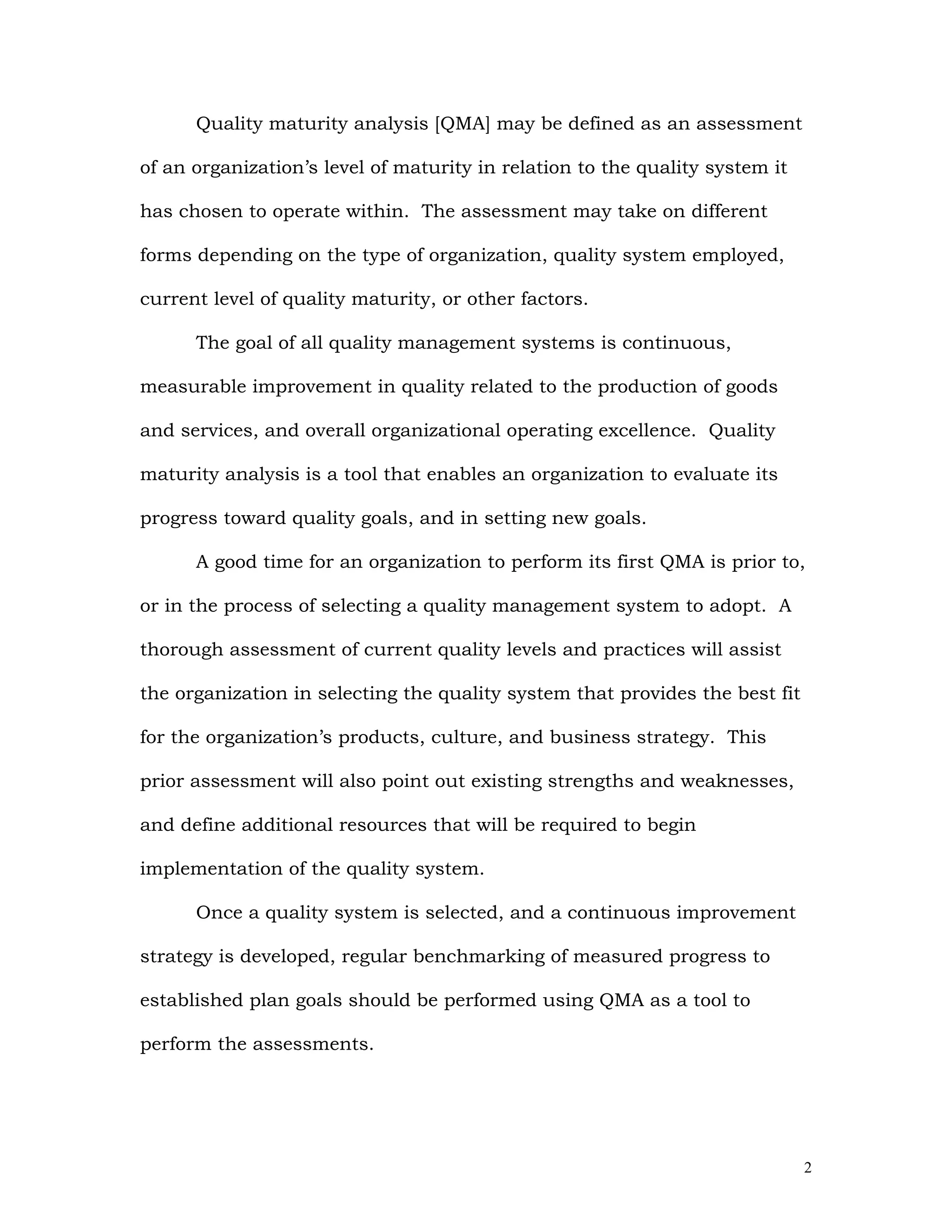Quality Maturity Analysis | PDF