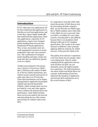 Quality of Experience and Quality of Service | PDF