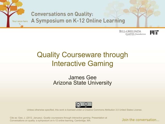 Quality Courseware through Interactive Gaming