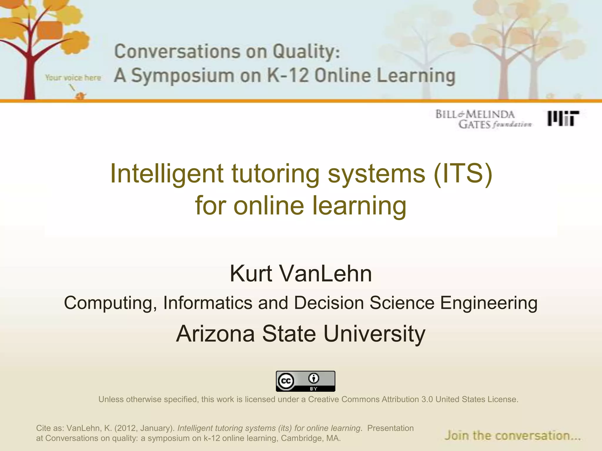 Intelligent tutoring systems (ITS) for online learning | PPTX