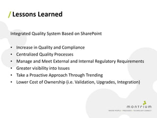 Implementing an Integrated Quality Management System in SharePoint | PDF