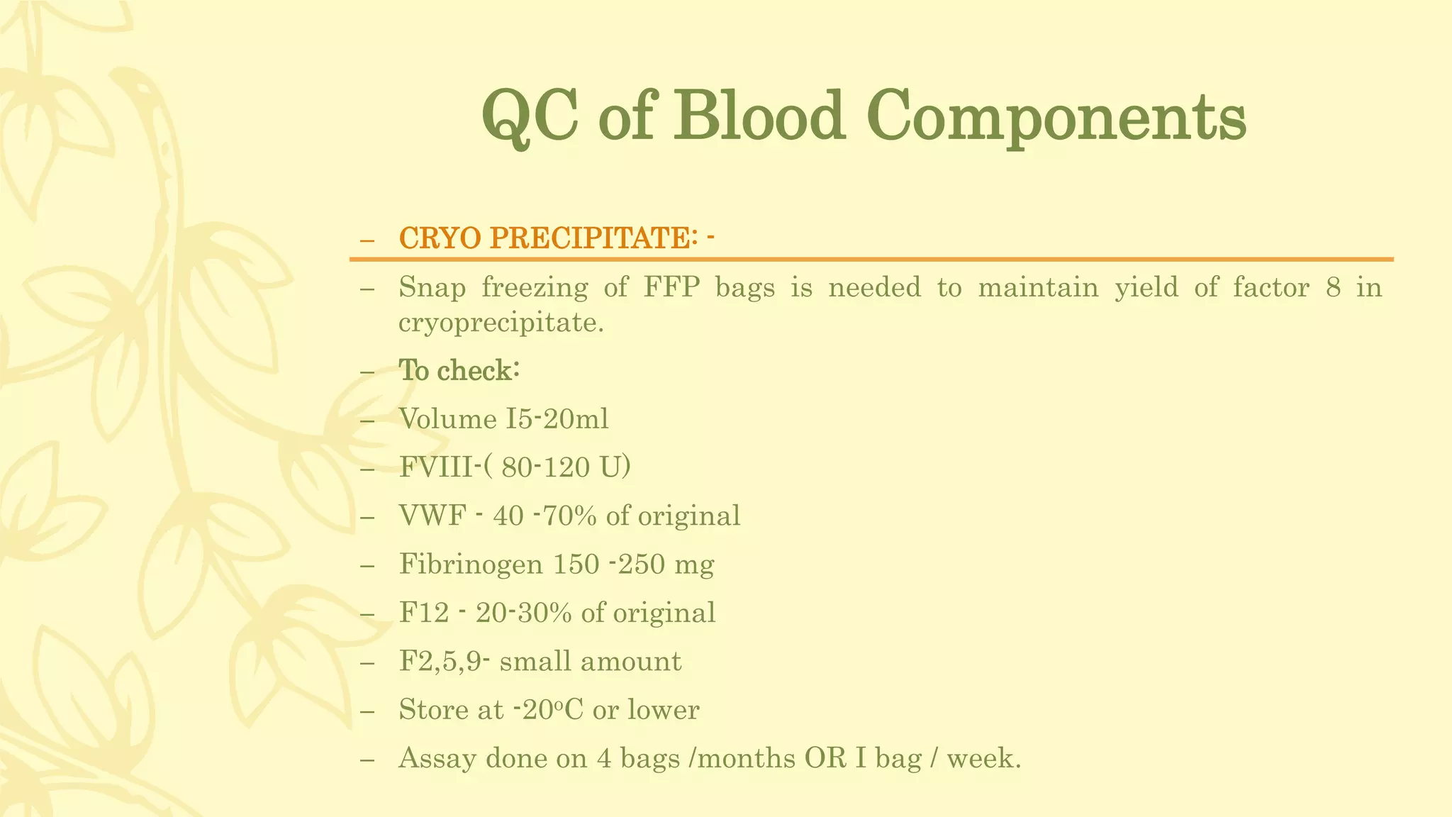 Quality and blood bank | PPTX