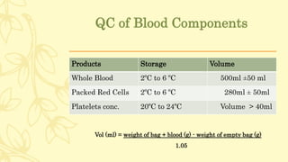 Quality and blood bank | PPTX
