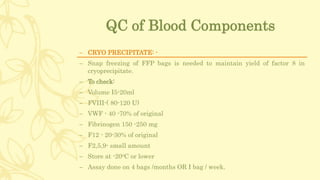 Quality and blood bank | PPTX