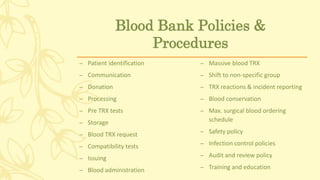 Quality and blood bank | PPTX