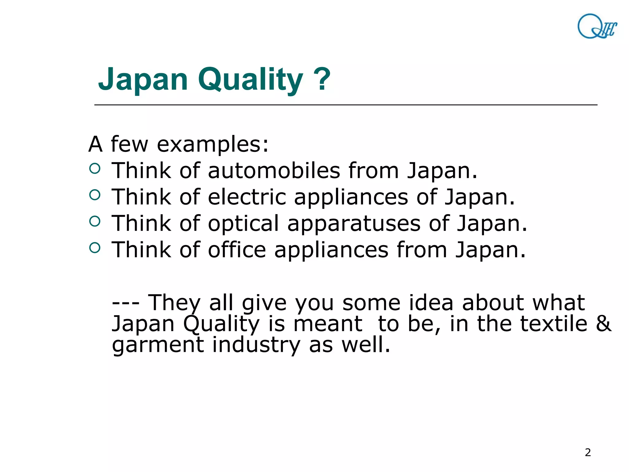 Quality and Compliance in Japan and JIS overview | PPT
