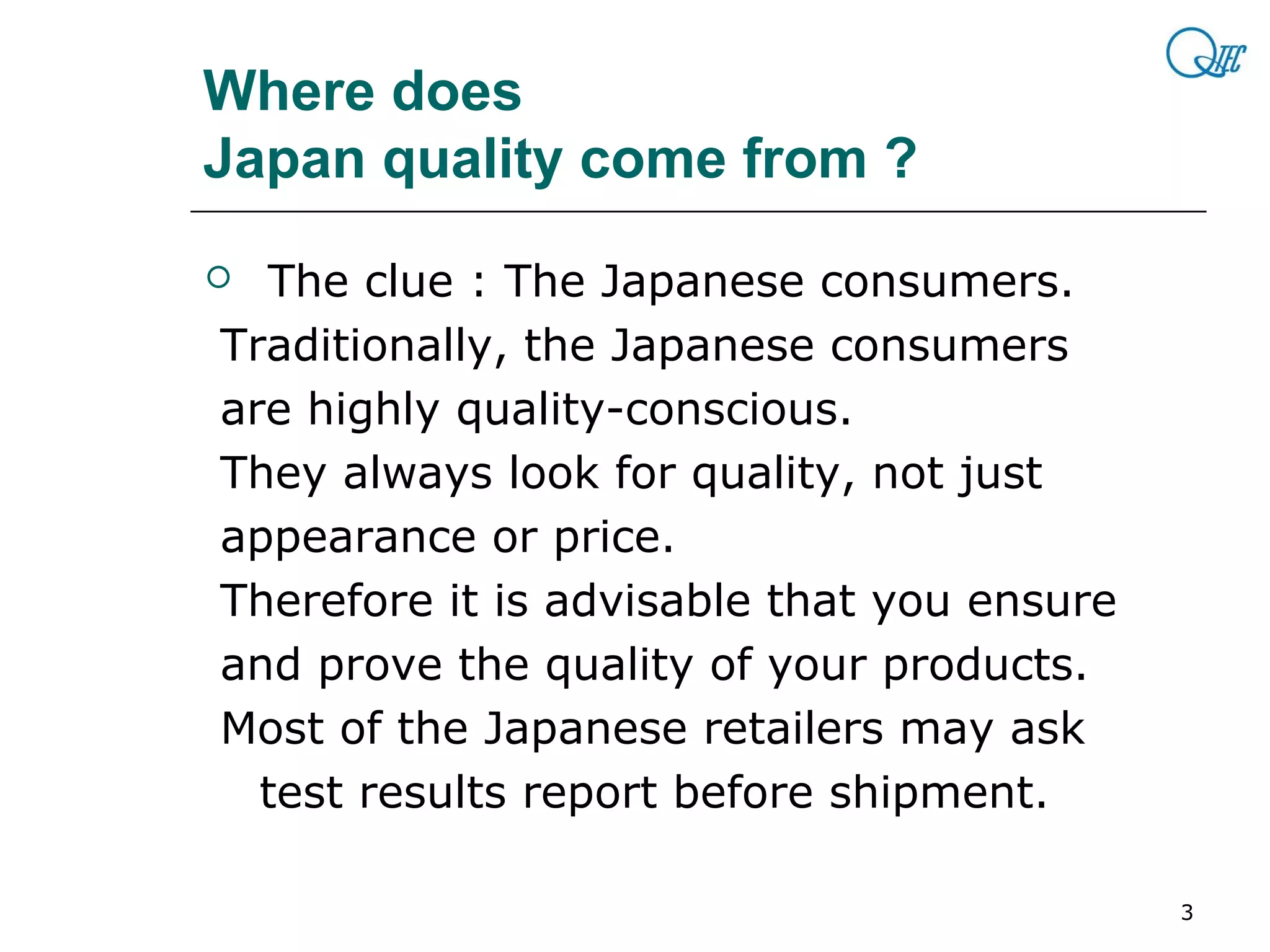Quality and Compliance in Japan and JIS overview | PPT
