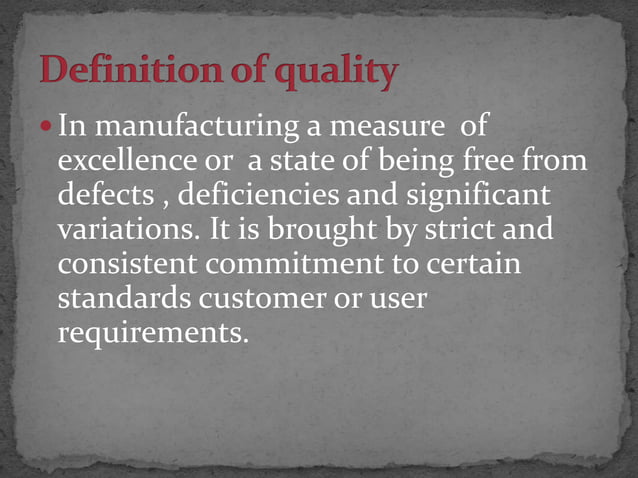 Quality and evolution of quality by suhasini | PPTX | Business ...