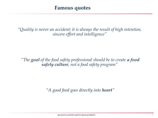 Quality and food safety management | PPT