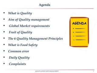 Quality and food safety management | PPT