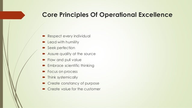 Quality and Operational Excellence