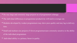 Quality and Productivity Factors in Software Engineering | PPTX | Web Development | Internet