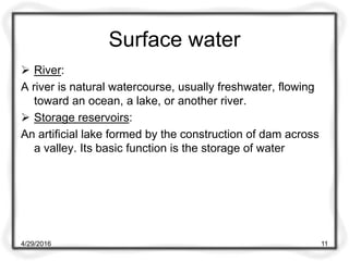 sources of water for water supply | PPTX