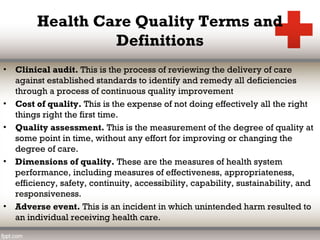 Quality and reliability in health care | PPT | Healthcare Industry ...