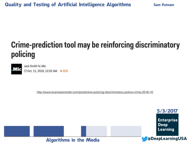 Quality And Testing Of Ai Algorithms Enterprise Deep Learning Ppt