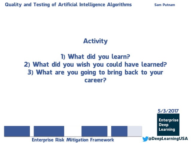 Quality And Testing Of Ai Algorithms Enterprise Deep Learning Ppt