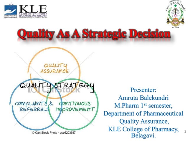 Quality as a strategic decision | PPTX | Business Administration | Business