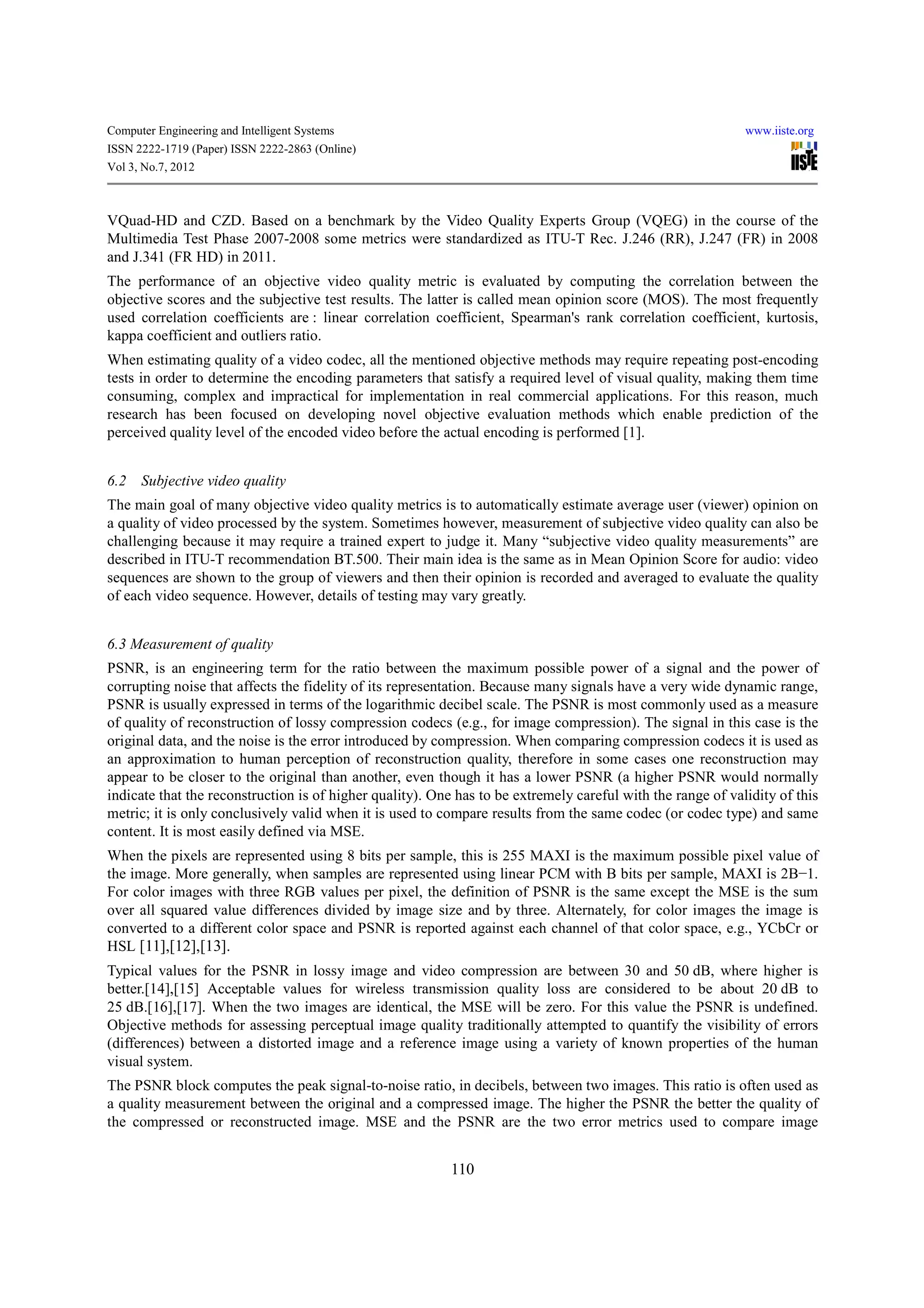 Quality assessment of resultant images after processing | PDF