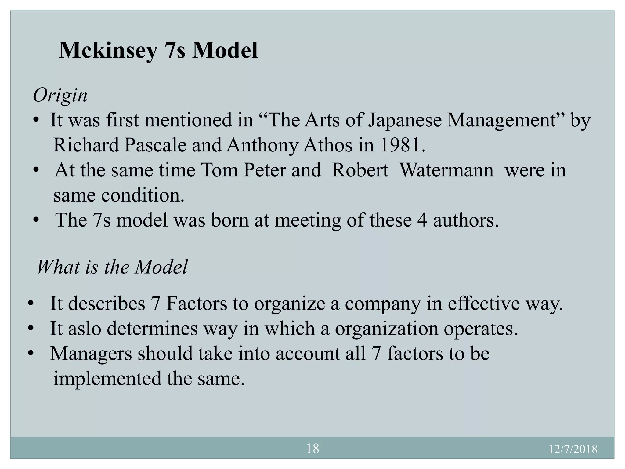 Quality as strategic decision, SQM PROCESS, Mckinsey 7s model,strategic ...