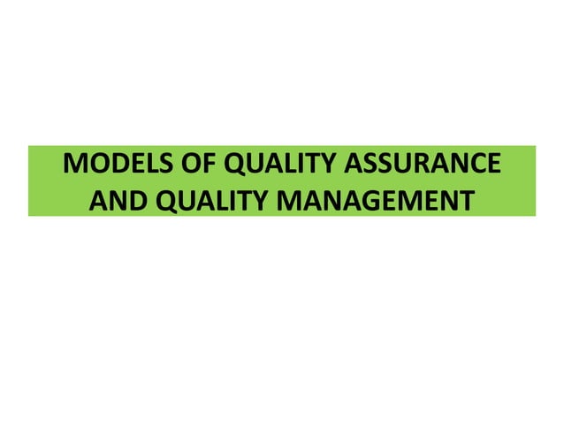 Quality assurance in nursing management | PPTX | Healthcare Industry | Industries