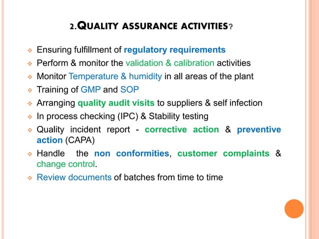 Quality assurance | PPT