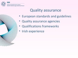 Quality assurance and qualifications frameworks as tools to promote ...