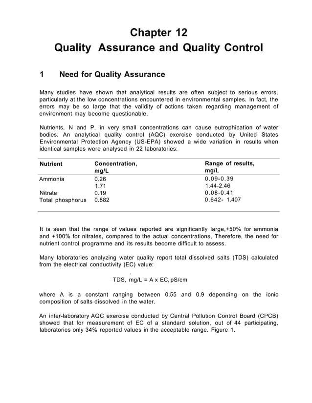 Quality assurance and quality control | PDF