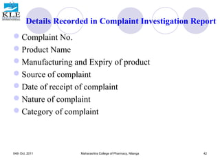 Quality assurance and regulatory compliance for pharmaceutical product ...