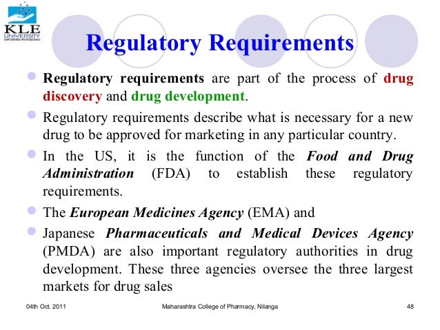 Quality assurance and regulatory compliance for pharmaceutical product
