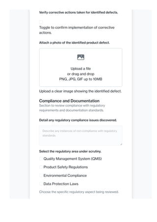 This form serves as a comprehensive audit checklist for quality ...