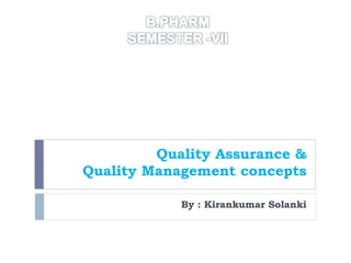 Quality assurance basics | PPTX