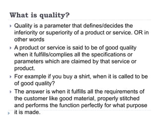 Quality assurance basics | PPTX