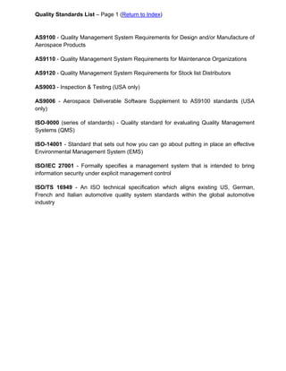 Quality Assurance Information Guide | PDF