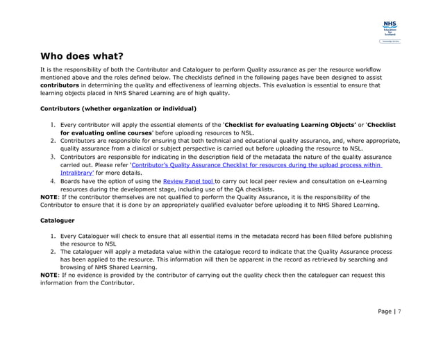 Quality assurance checklists | PPT