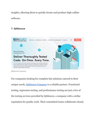 10 Best Quality Assurance Companies in The World In 2024 | PDF