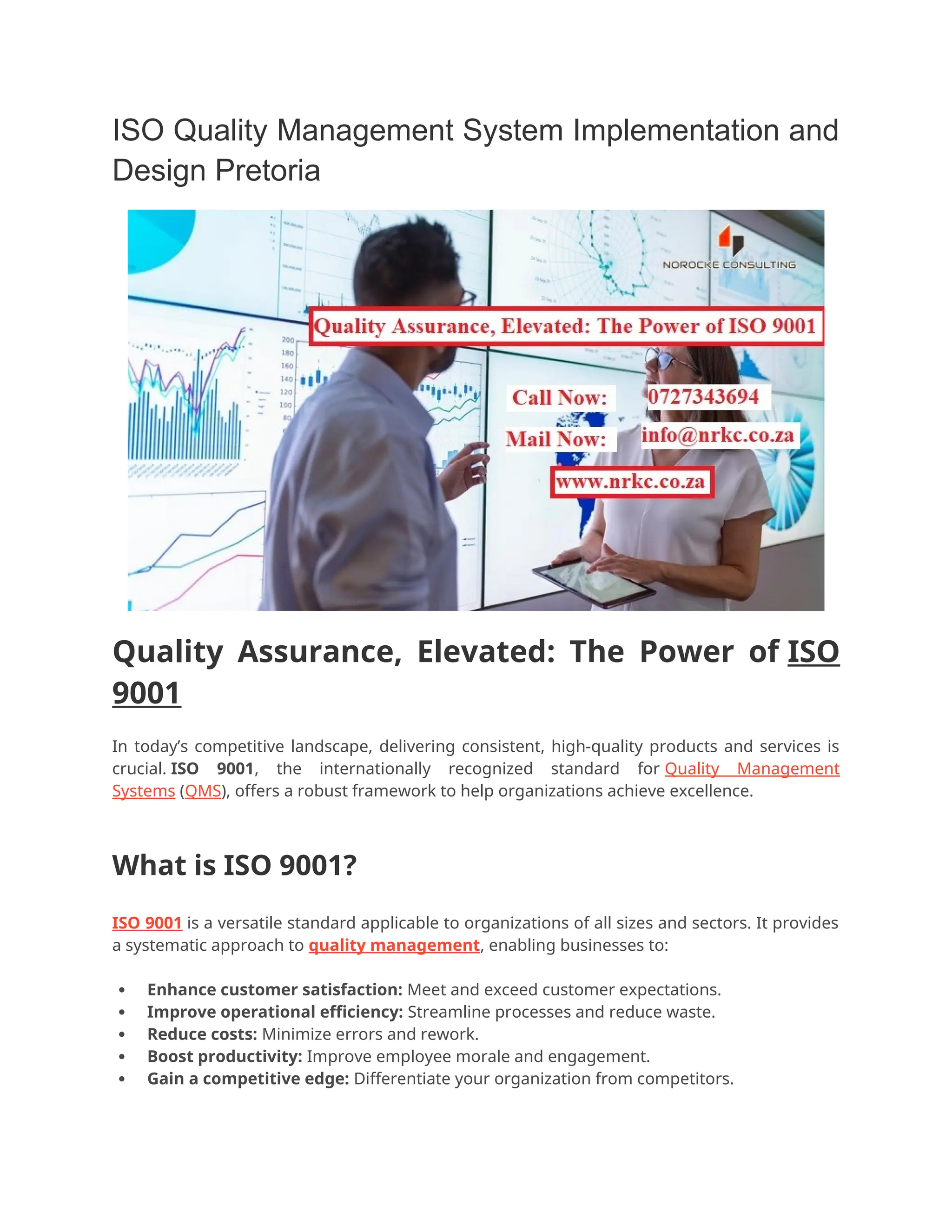Quality Assurance, Elevated The Power of ISO 9001.docx