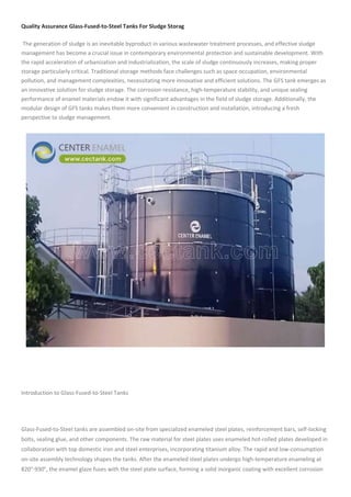 Quality Assurance Glass-Fused-to-Steel Tanks For Sludge Storag.docx