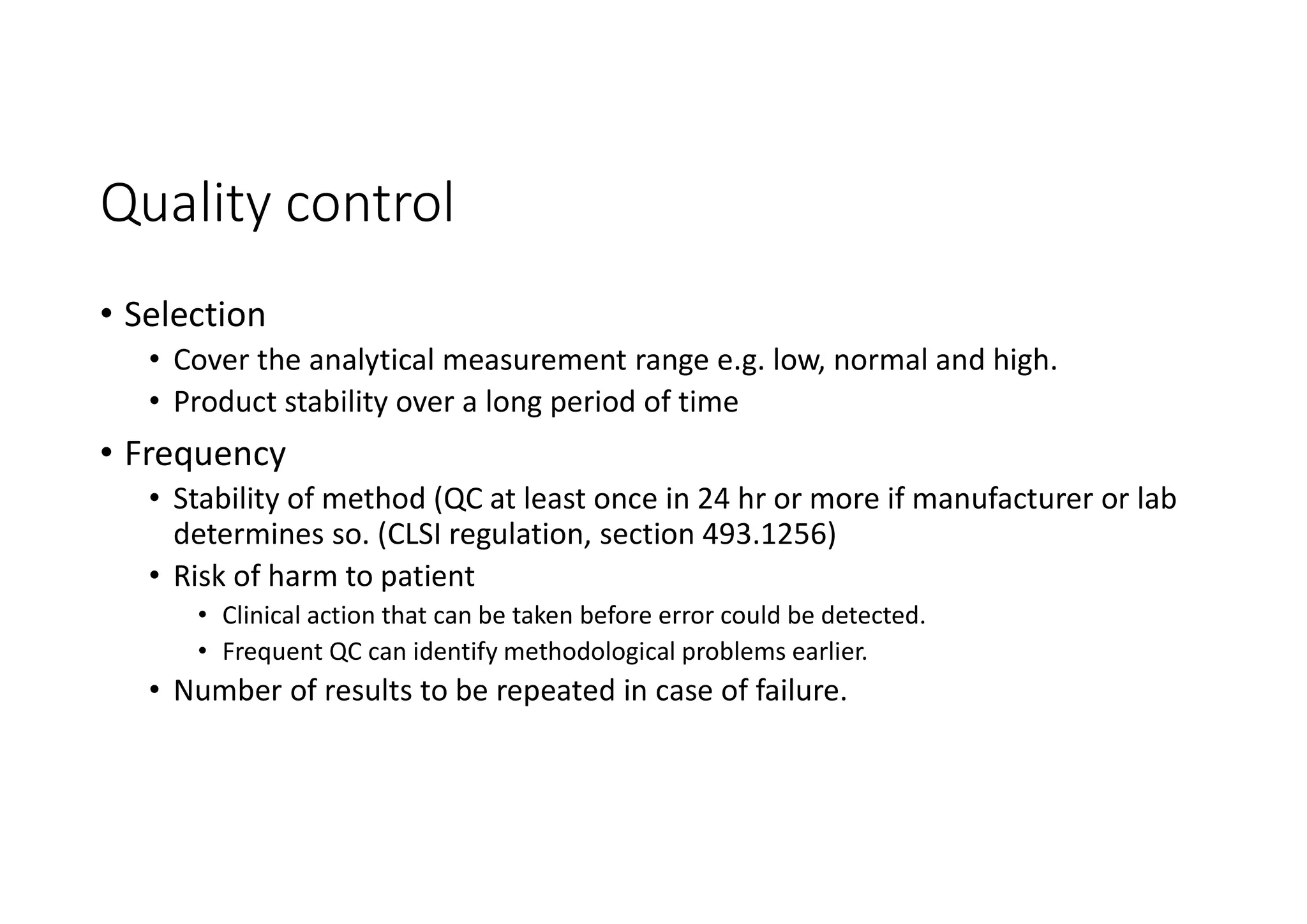 Quality assurance in a medical laboratory | PDF