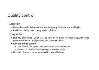 Quality assurance in a medical laboratory | PDF