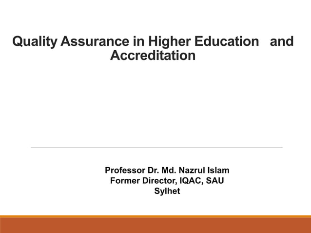 Quality Assurance in HEIs. and Accreditation | PPT | Professional School | Postgraduate Education