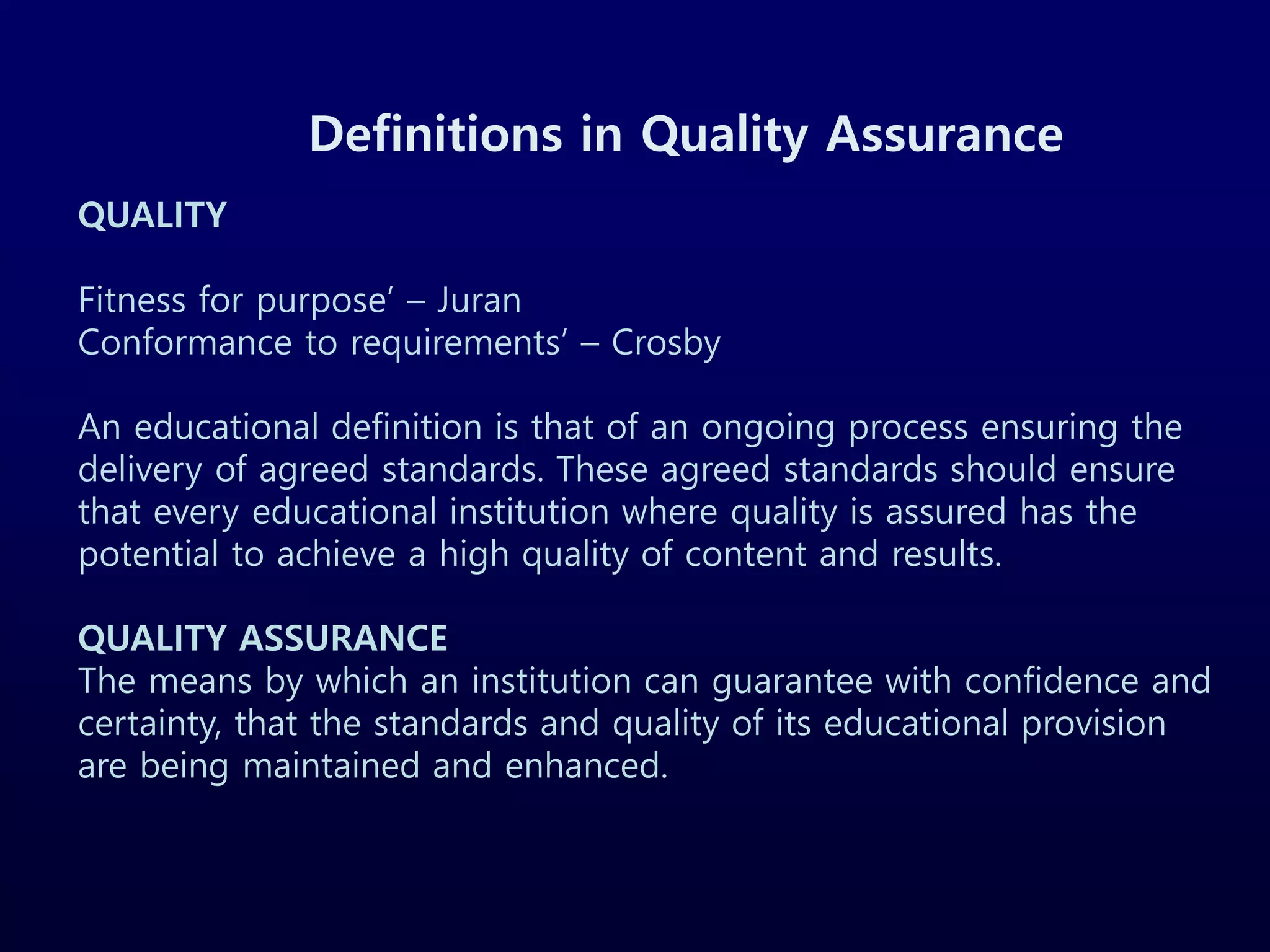 Quality Assurance in Higher Education | PPT