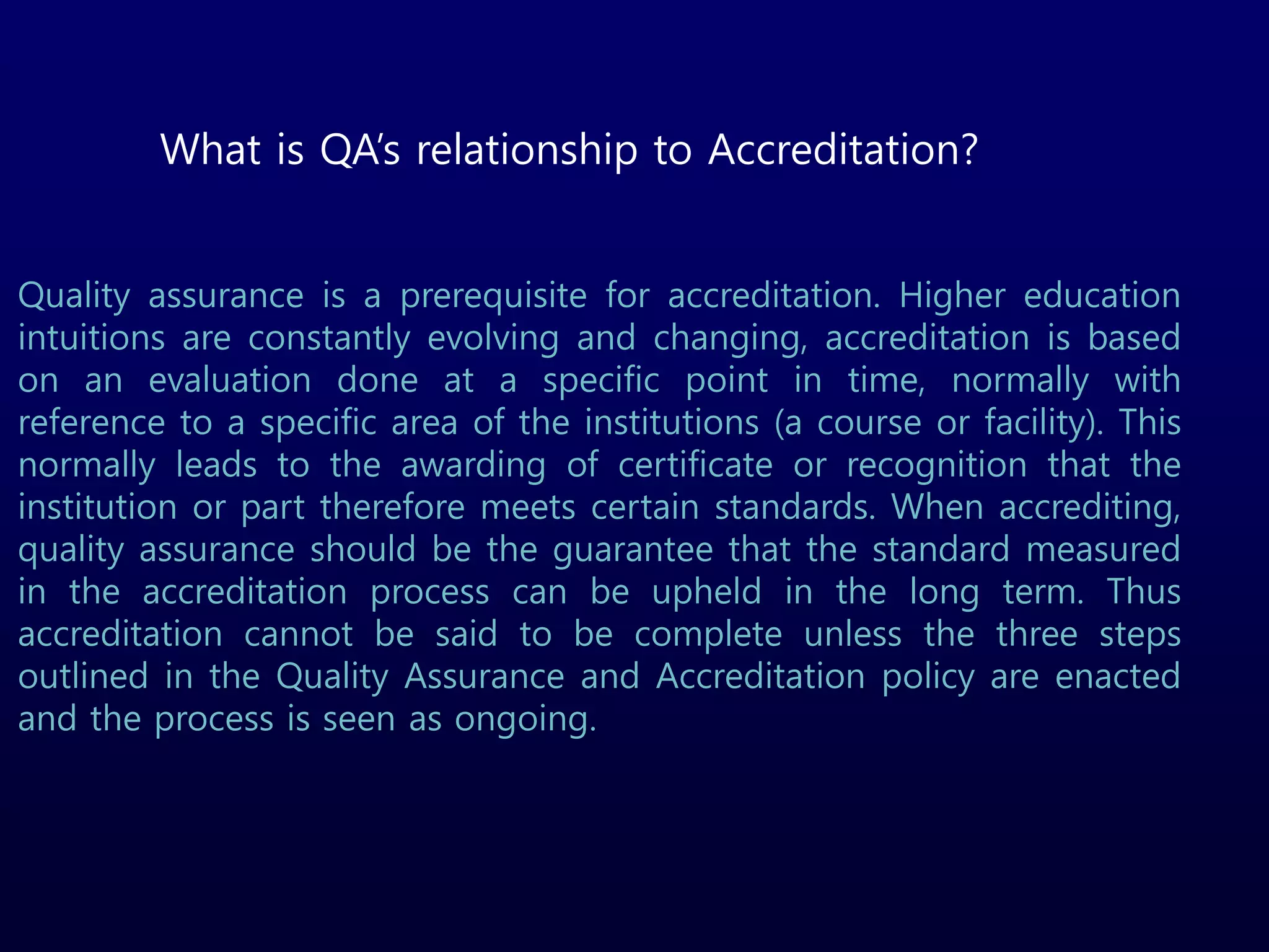 Quality Assurance in Higher Education | PPT