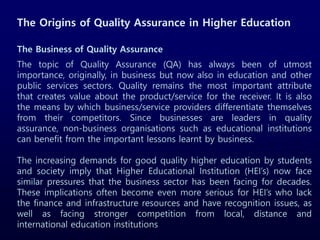 Quality Assurance in Higher Education | PPT